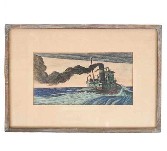 Stephen Howard | STEPHEN HOWARD INK & WATERCOLOR STEAMSHIP (1979 ...