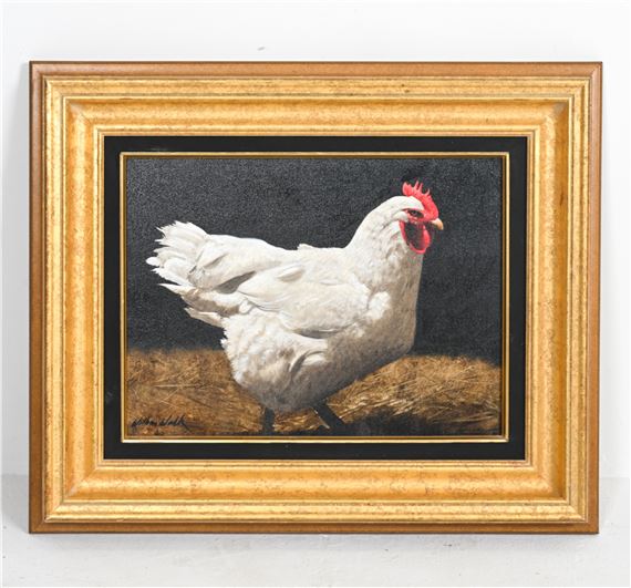 William Wolk | WILLIAM WOLK (1952-2022) PORTRAIT OF A HEN O/C | MutualArt