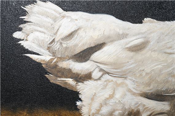 William Wolk | WILLIAM WOLK (1952-2022) PORTRAIT OF A HEN O/C | MutualArt