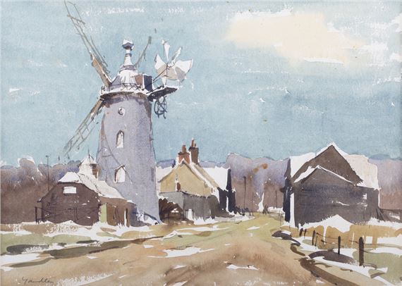 John Yardley | John Yardley – Landscape with Windmill (20th Century ...