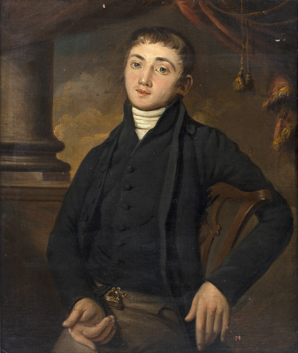 Thomas Barber | Portrait of two children with a house beyond, | MutualArt