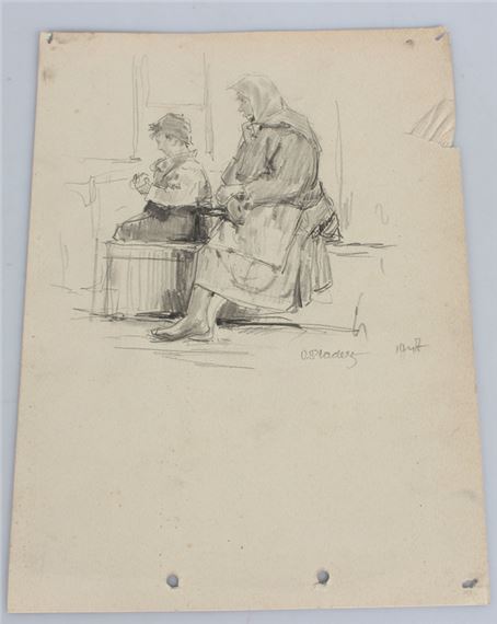 Otto Pladers | Two-sided drawing by Otto Plader (1947) | MutualArt