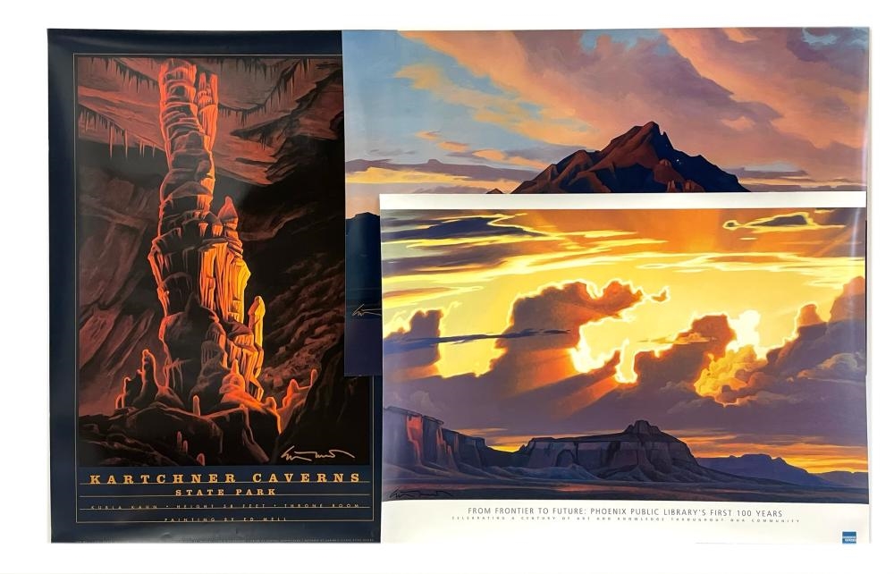 Ed Mell | LOT OF 3 ED MELL SIGNED POSTERS (1945) | MutualArt