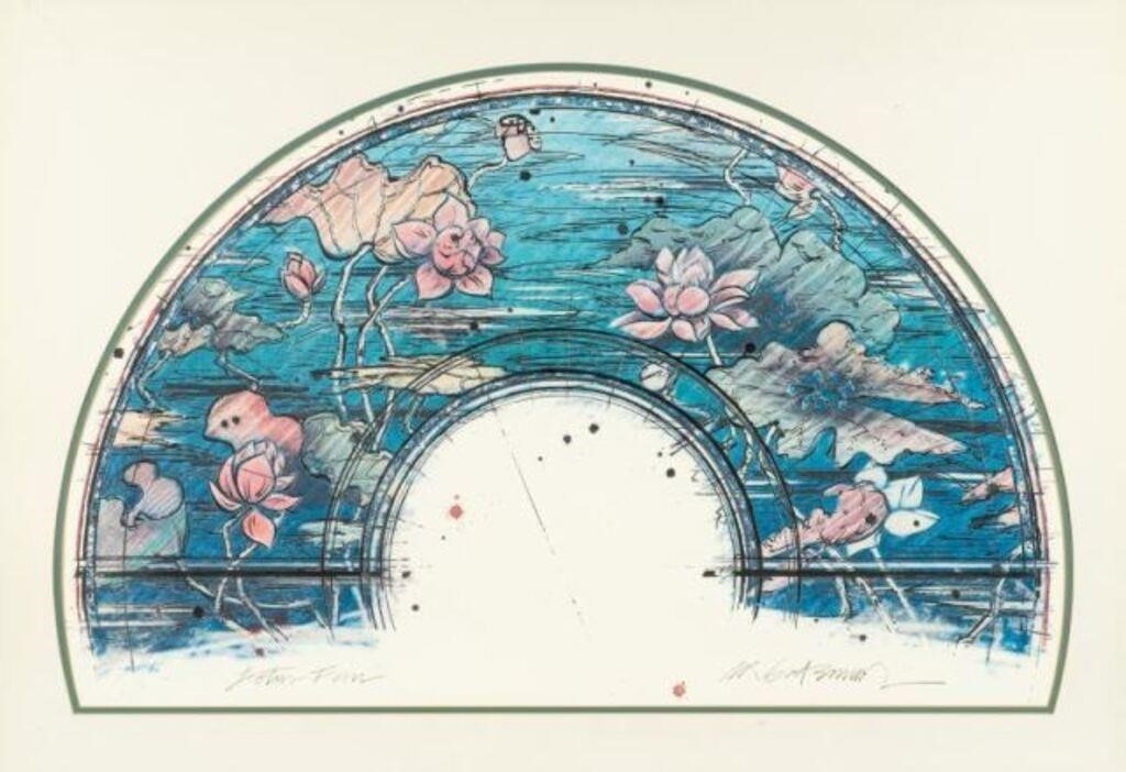 William Gatewood | Lotus Fan, William Gatewood Lithograph | MutualArt