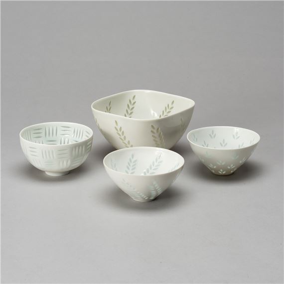 Friedl Holzer-Kjellberg | Four rice porcelain bowls | MutualArt