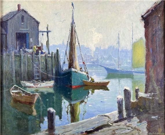 Junius Allen | Junius Allen 'Maritime' Oil on Canvas | MutualArt