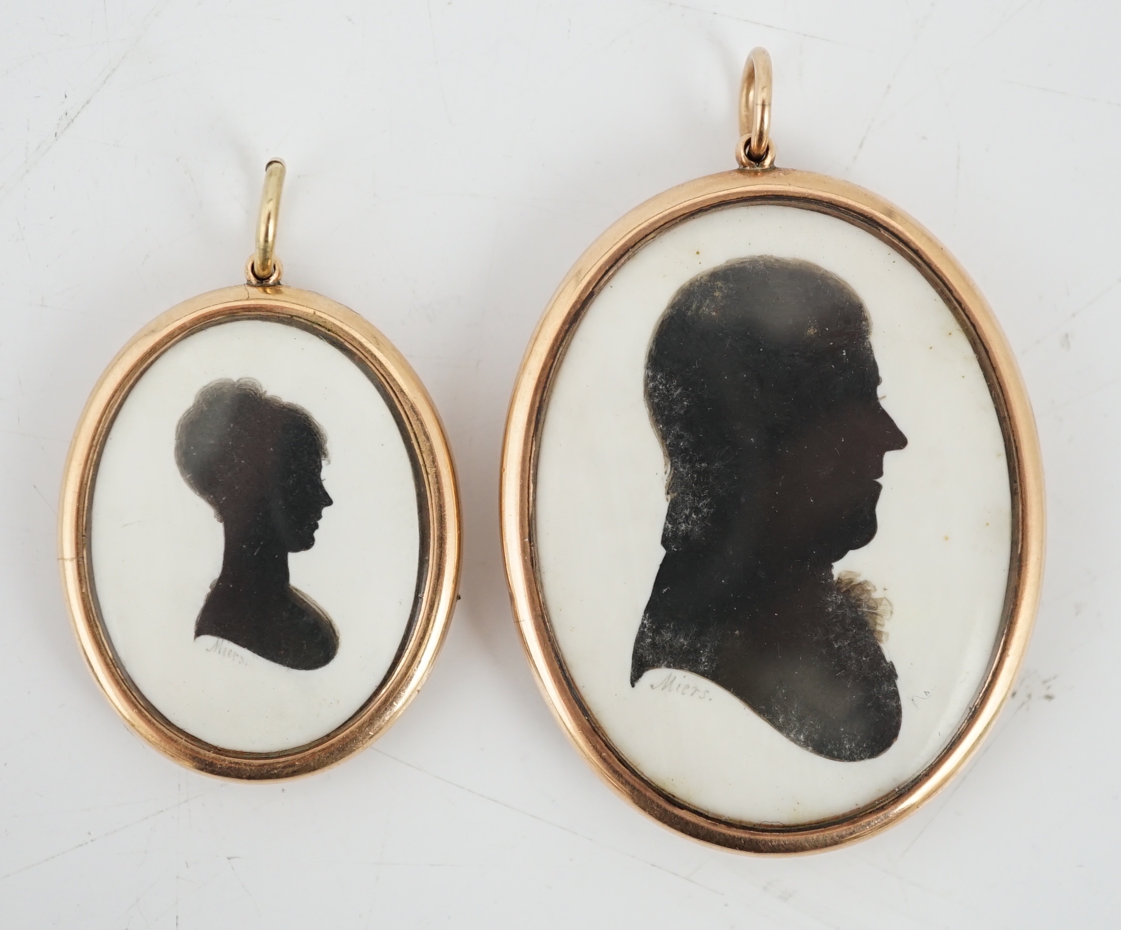 John Miers | John Miers (1756-1821) Silhouettes of a lady and ...
