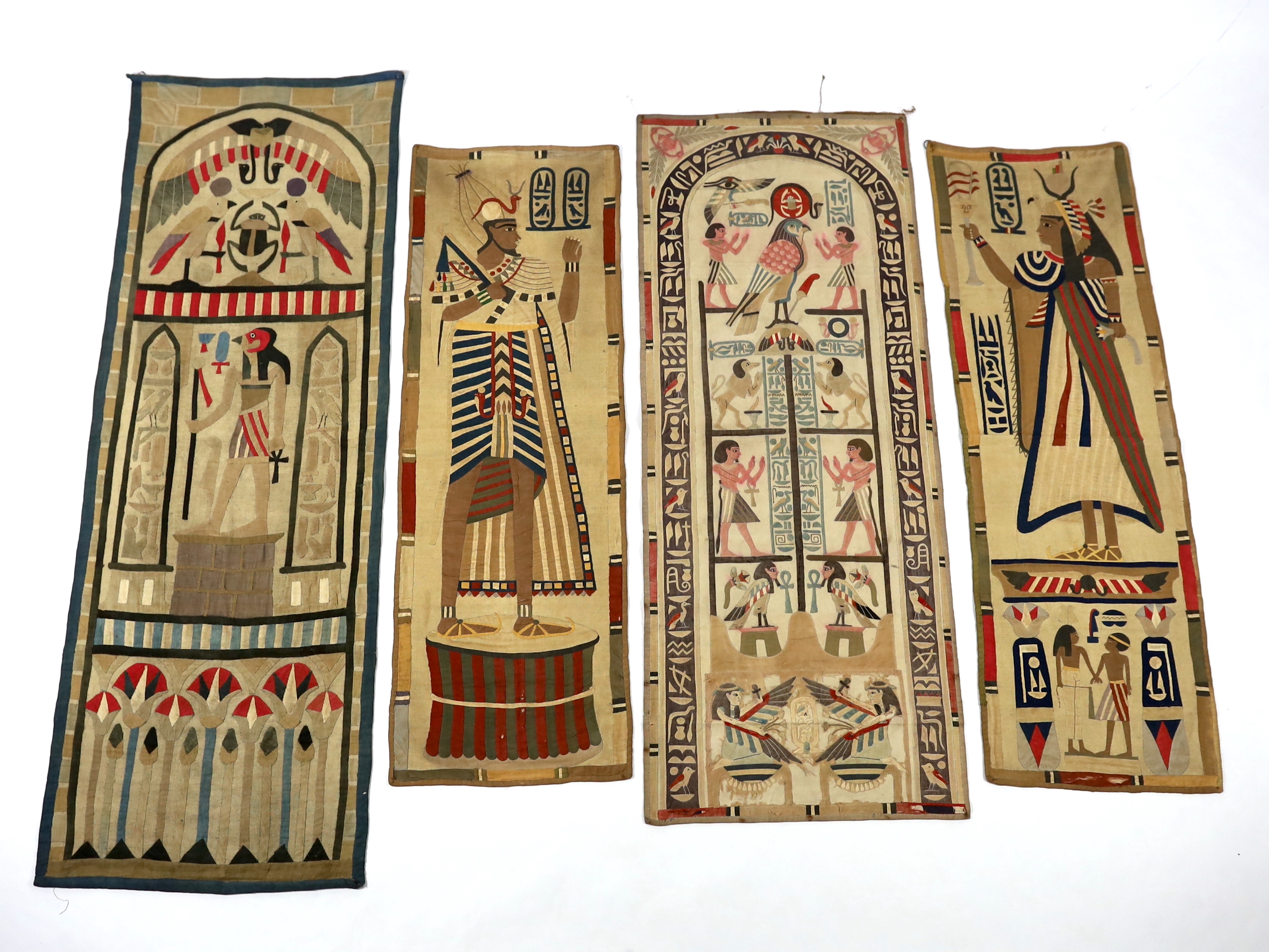 Howard Carter | Four 1930’s Egyptian appliqué wall panels | MutualArt