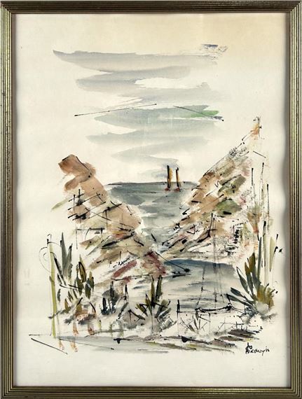 Alfred Birdsey | Seascape with sailboats (1983) | MutualArt