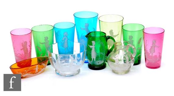 Mary Gregory | A collection of 19th Century Mary Gregory style glass ...