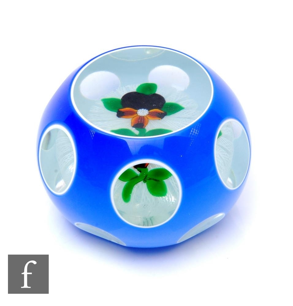 John Deacons | A John Deacons double overlay glass paperweight | MutualArt