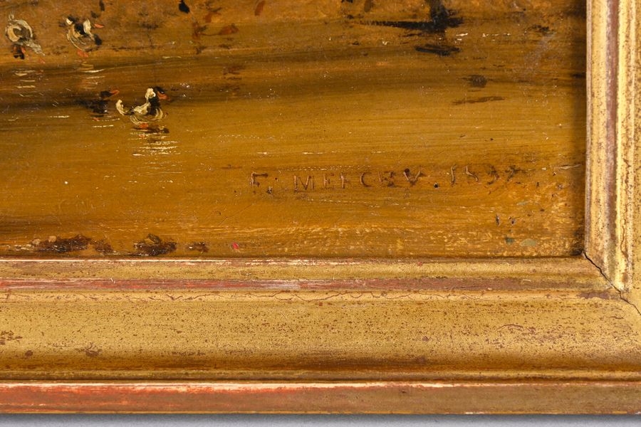 Frédéric Bourgeois de Mercey | Fishing Harbor at Low Tide, Busy Farm by ...