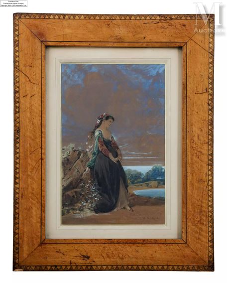 Henri Charles Antoine Baron | Jeune fille en costume médiéval devant la ...