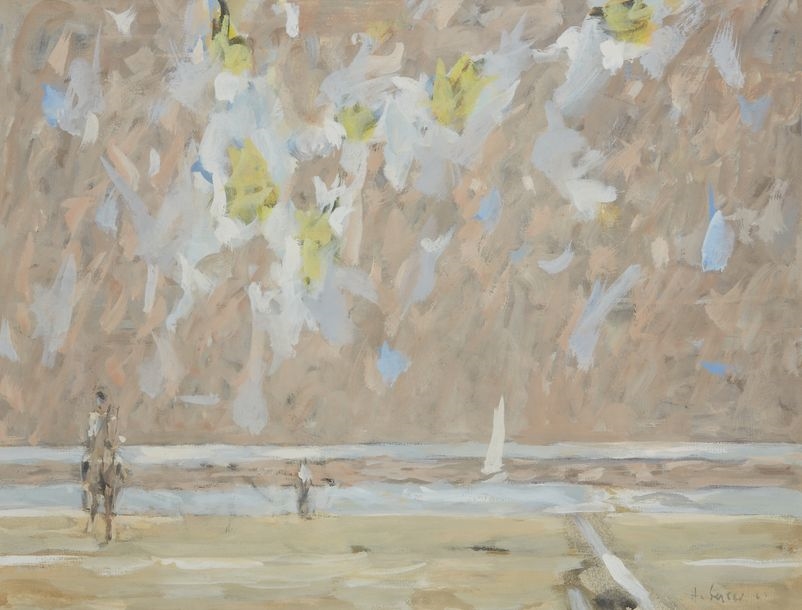 Hans Seiler | Rider on the beach Gouache | MutualArt