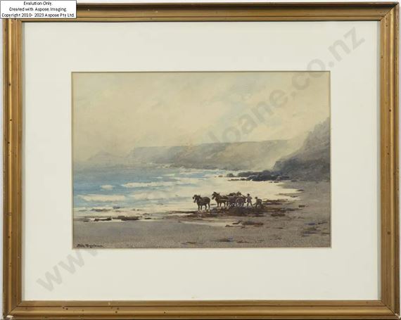 John Farquharson | Coastal View Gathering Seaweed | MutualArt