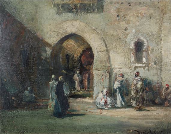 Douglas Arthur Teed | Orientalist painting depicting Arabs outside of a ...