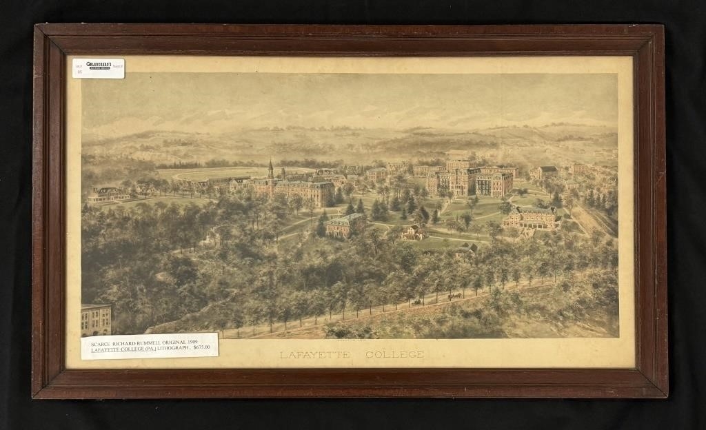 Rummell Richard | LaFayette College 1909 Framed Lithograph (1909 ...