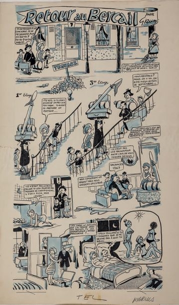 Robert Magrum | Eight press cartoons in ink and wash | MutualArt