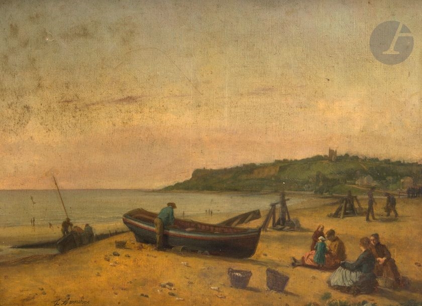 Jacques-Gustave Hamelin | Barque on the hail in Normandy | MutualArt