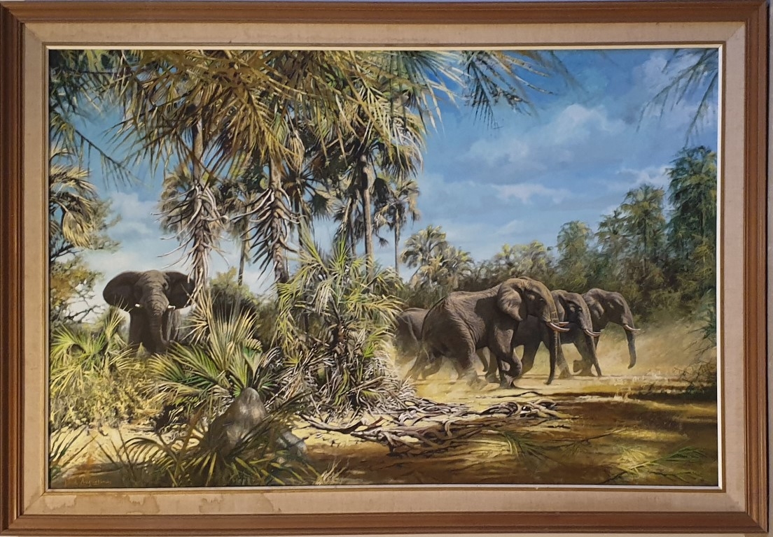 Paul Augustinus | Elephants beneath the Lala Palms | MutualArt