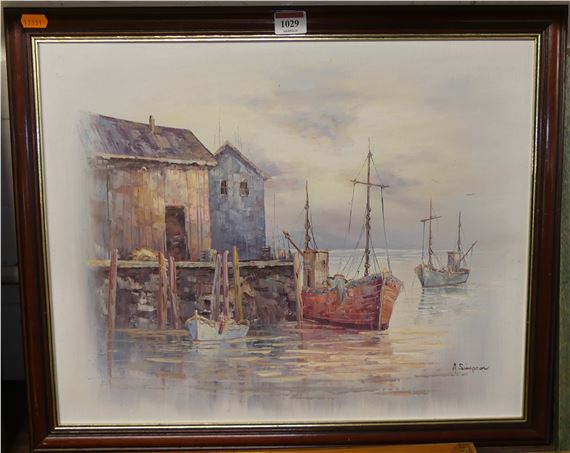 Alan Simpson | Harbour scene | MutualArt