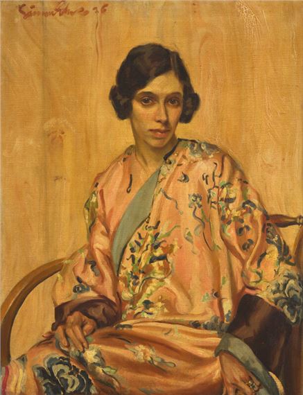 Simon Elwes | Portrait of Barbara Wythes Elwes (1926) | MutualArt