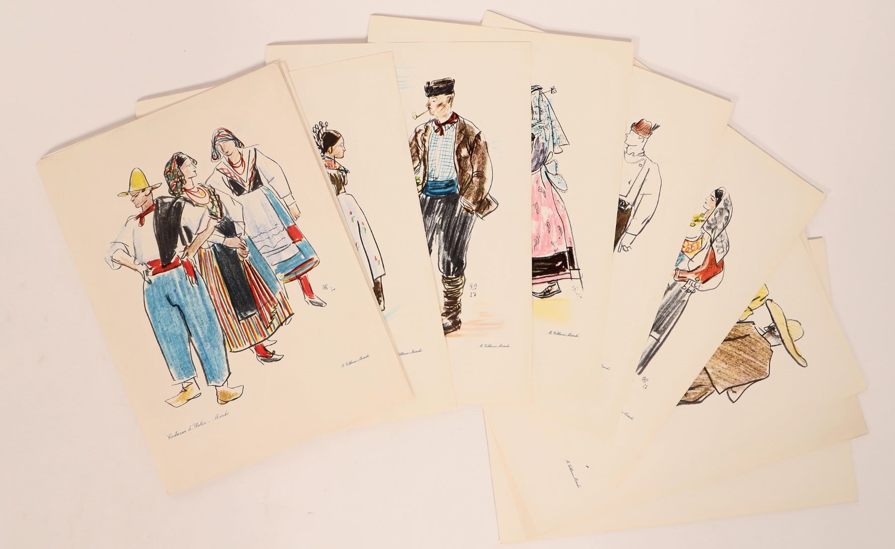 Mario Vellani Marchi | 12 different illustrated first class cruise ship ...