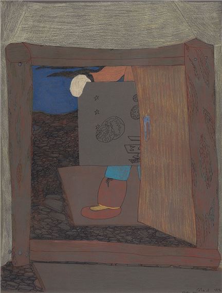 Shuvinai Ashoona | Drawing of Earth in a Doorway (2011) | MutualArt
