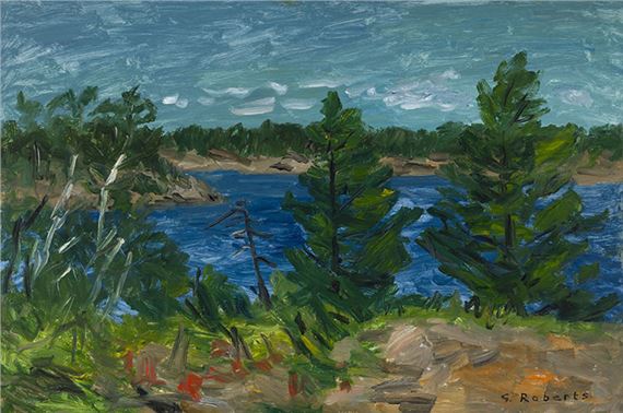 William Goodridge Roberts | Pines Against Blue Waters | MutualArt