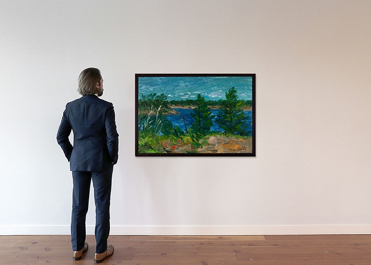 William Goodridge Roberts | Pines Against Blue Waters | MutualArt