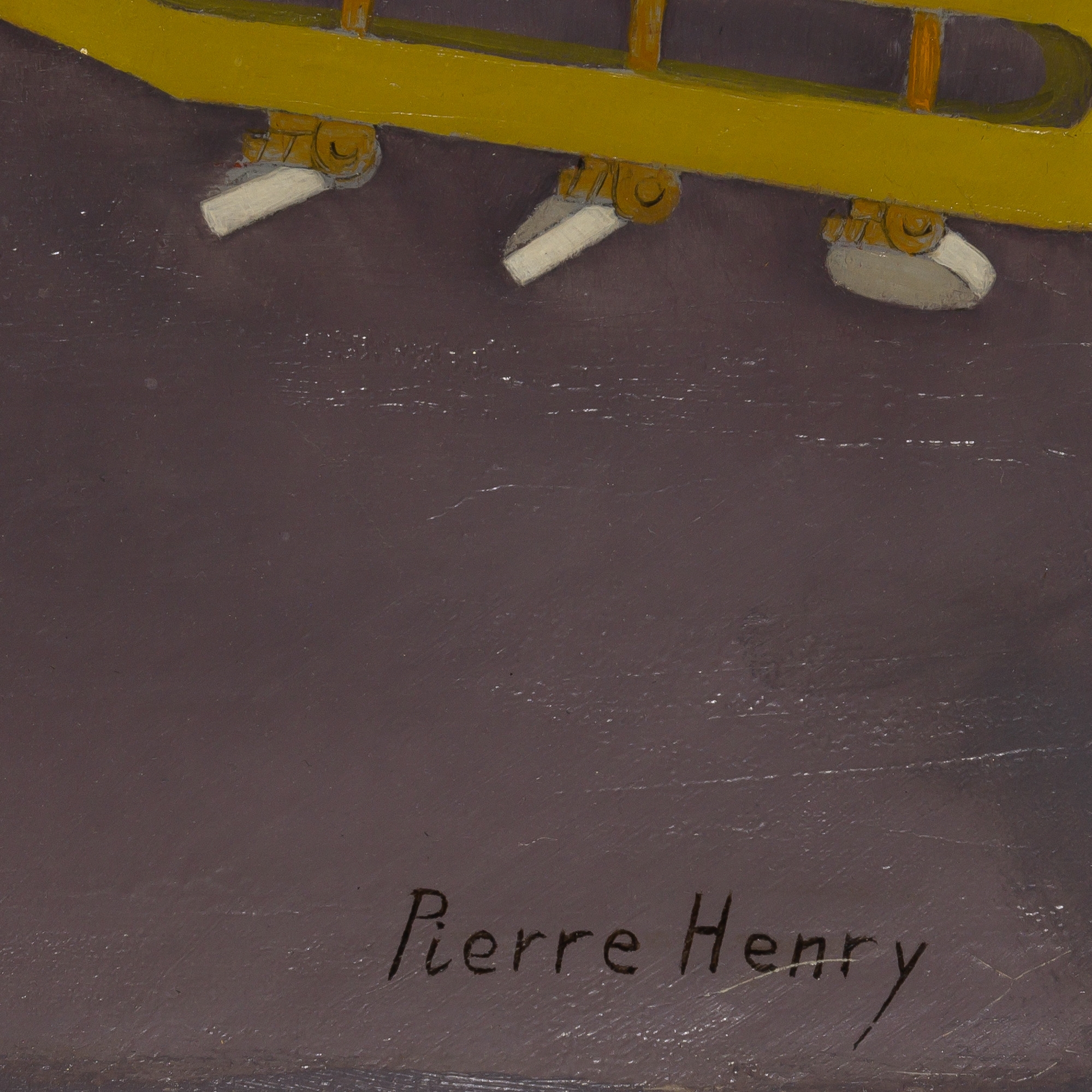 Pierre HENRY | An original Pierre Henry painting of a guitarist | MutualArt