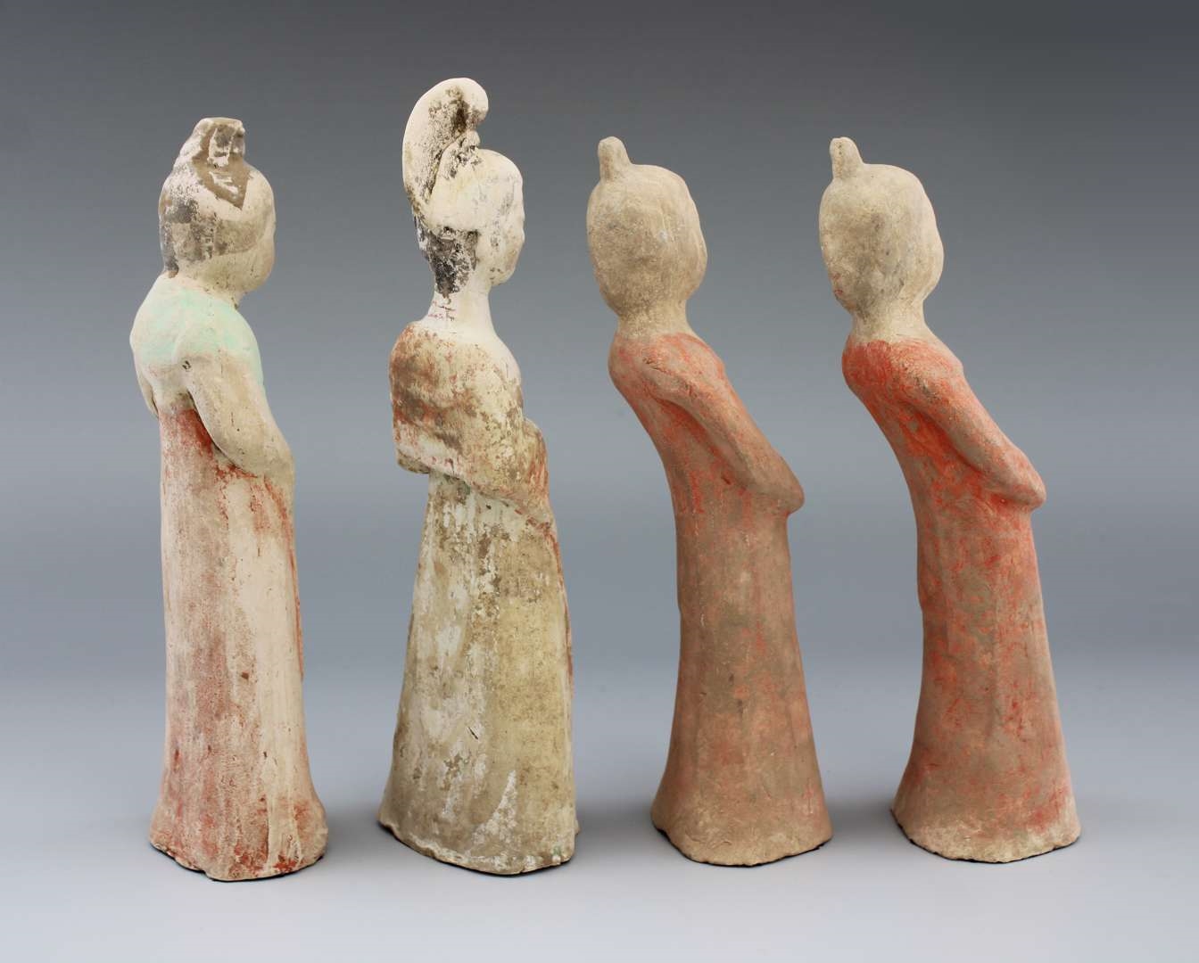 Chinese School | Four terracotta tomb figures of ladies | MutualArt