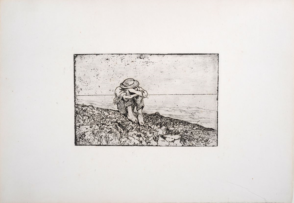 Giovanni Fattori | Ragazzo seduto in riva al mare | MutualArt