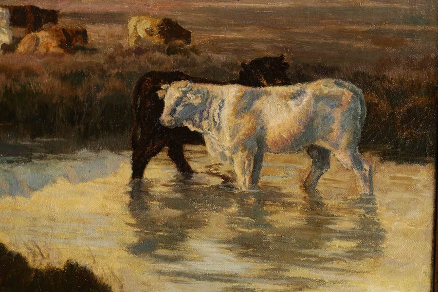 Marie Auguste Emile René Menard | Arcadian Landscape at Sunset Oil on ...