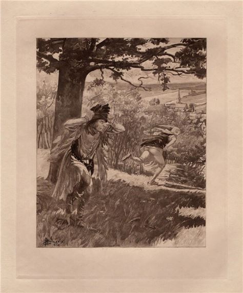 Edmond Malassis | Vintage copper plate engraving in black ink on Velin ...