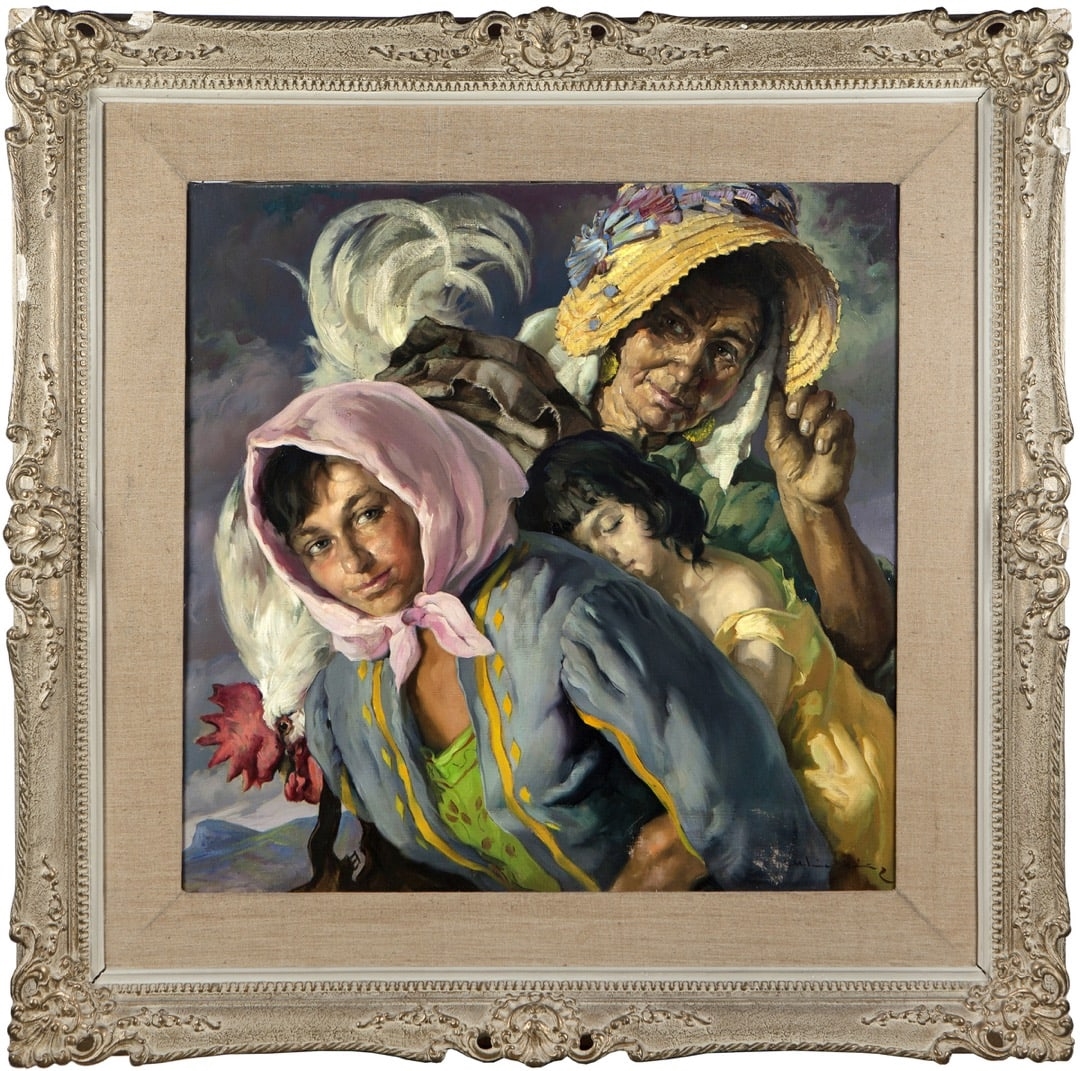 Emilio Molina Nunez | Family with a rooster | MutualArt