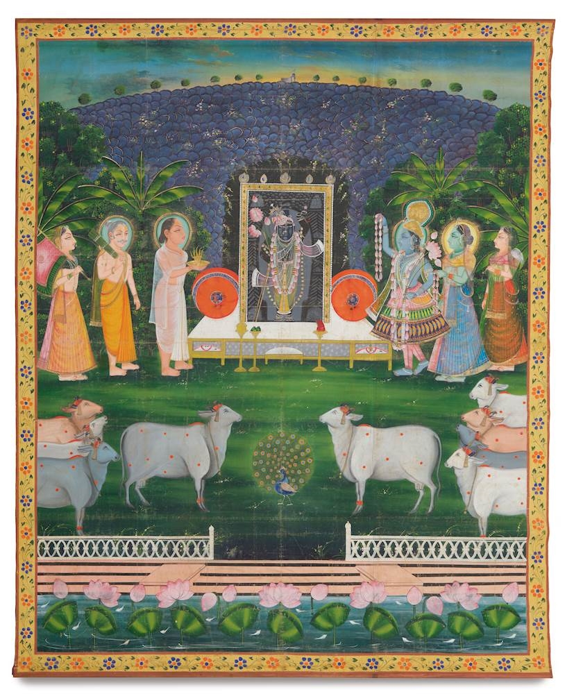 Indian School, 20th Century | A PICHVAI SHOWING THE WORSHIP OF ...