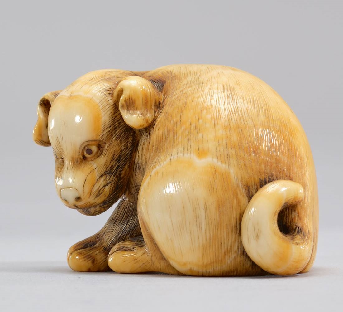 Japanese School, 19th Century | A NETSUKE OF A DOG (19) | MutualArt