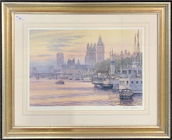 Frank Winston Shipsides | River Thames and Westminster | MutualArt