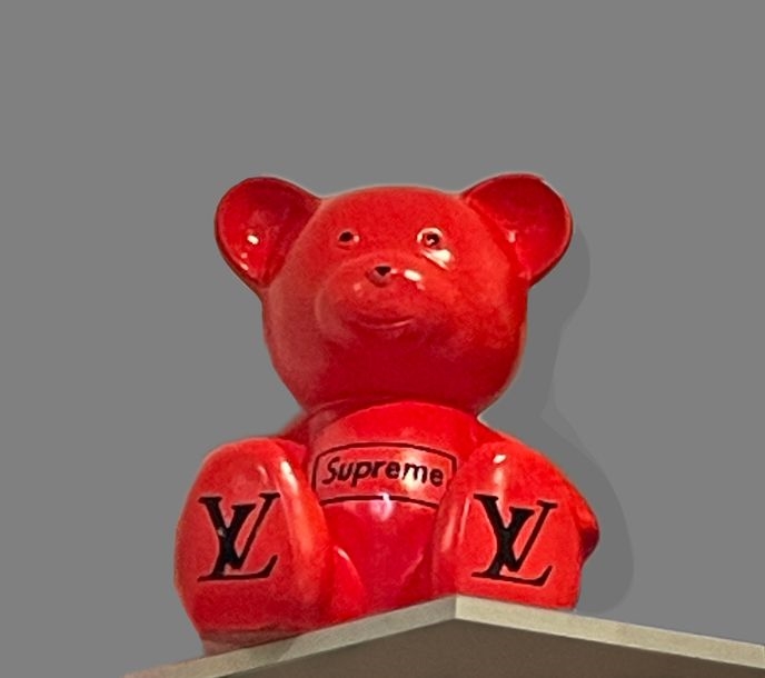 John TOBB | Louis Vuitton Supreme Teddy Bear Sculpture (2022) | MutualArt