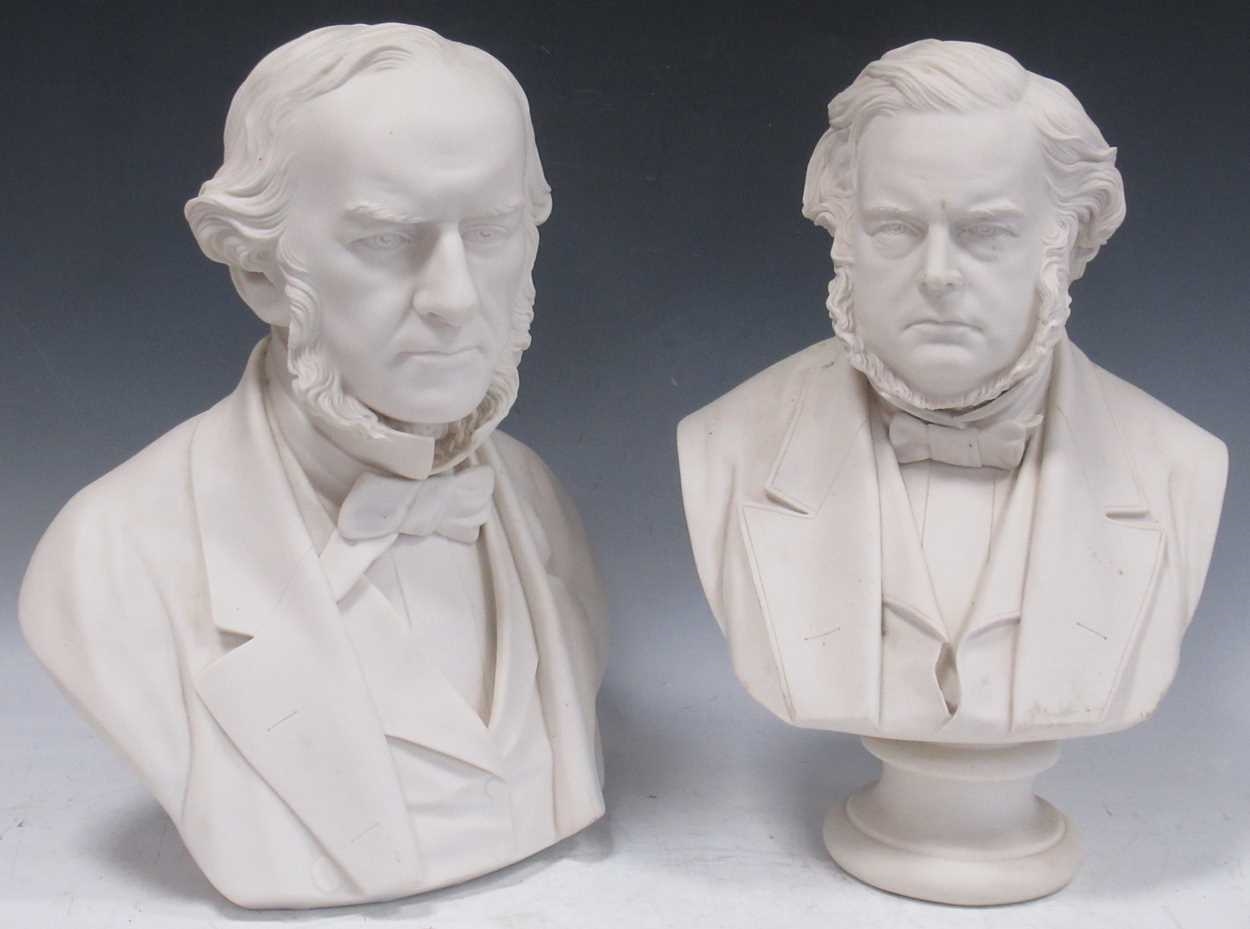 E. W. Wyon. | Two 19th century Adams & Co. Parian busts of William ...