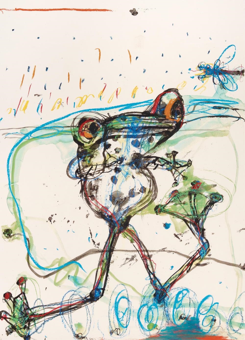John Olsen | Triptych: The Big Sun and Lily Pond (1986) | MutualArt