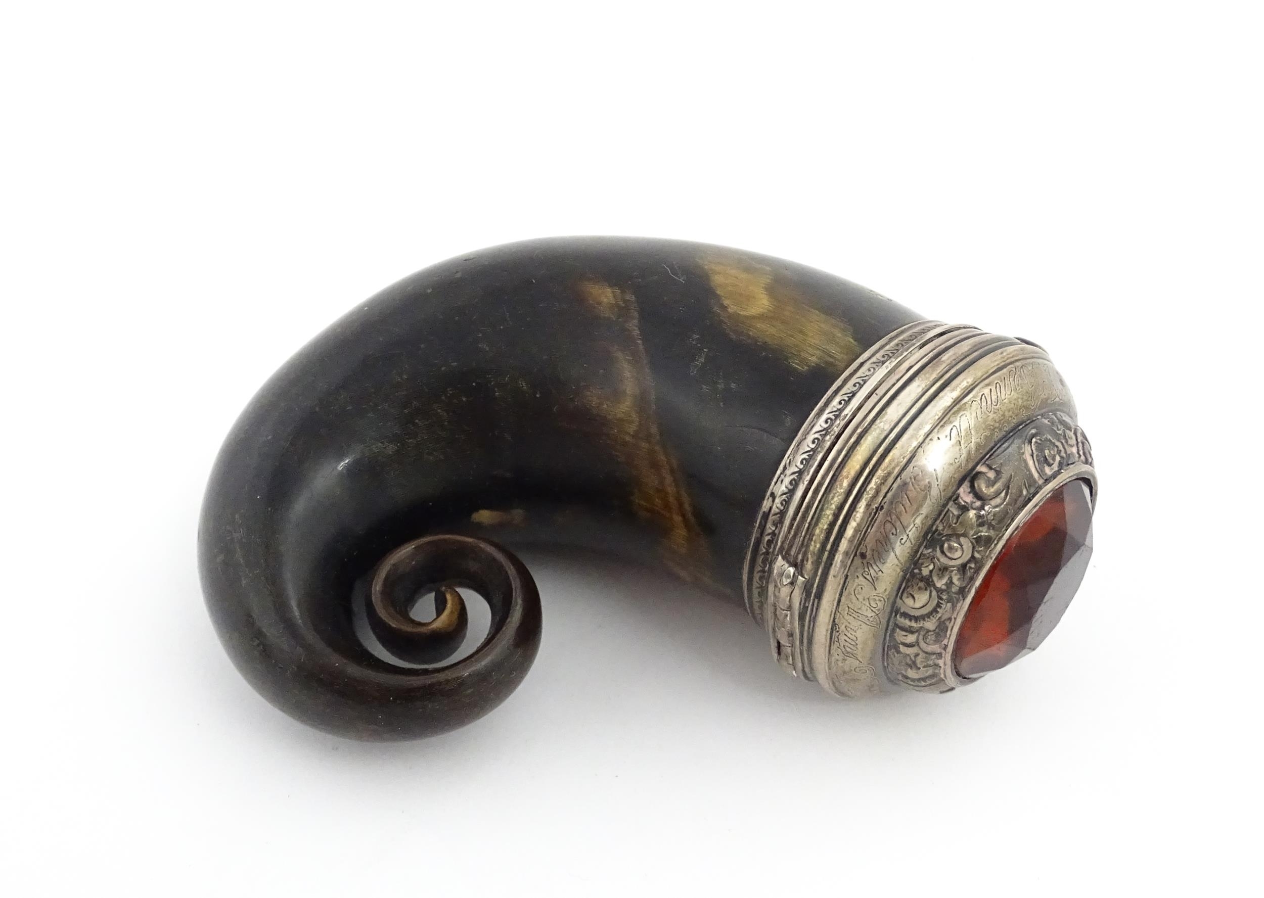 A. Bennett | AthC Scottish rams horn snuff mull with mounts engraved Mr ...