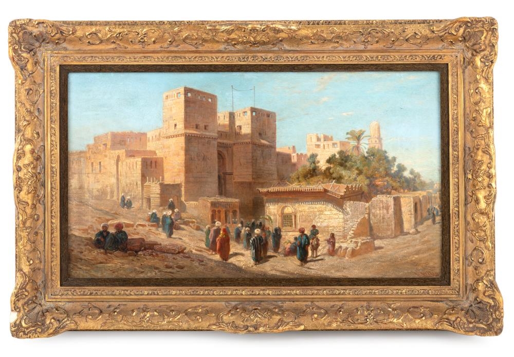 Frank Dillon | Egyptian town gate with numerous figures | MutualArt