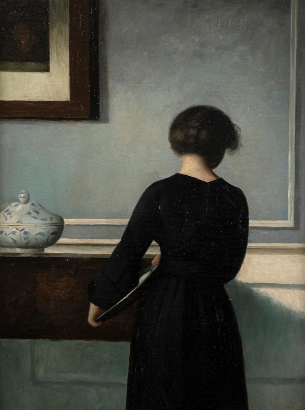 Vilhelm Hammershøi | Interior with back view of a woman | MutualArt