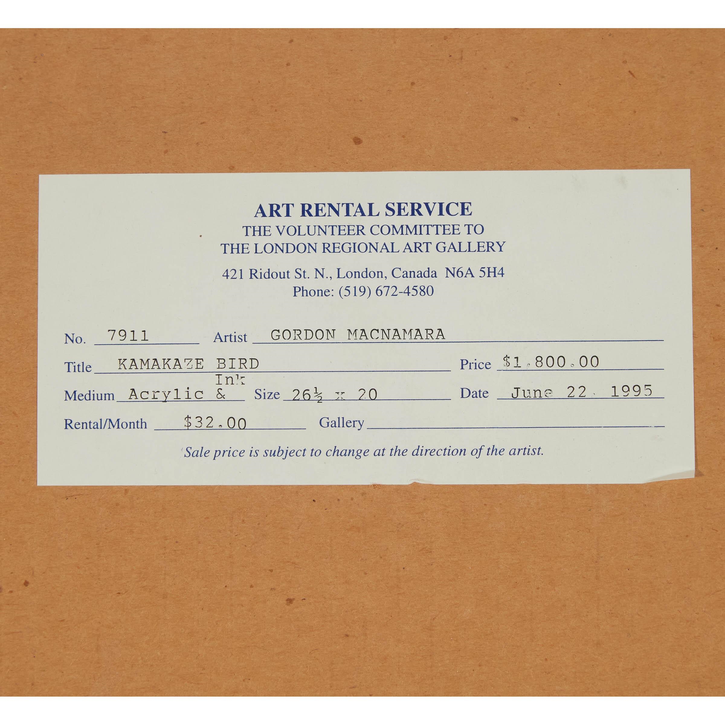 Gordon MacNamara | KAMAKAZE BIRD (1995) | MutualArt