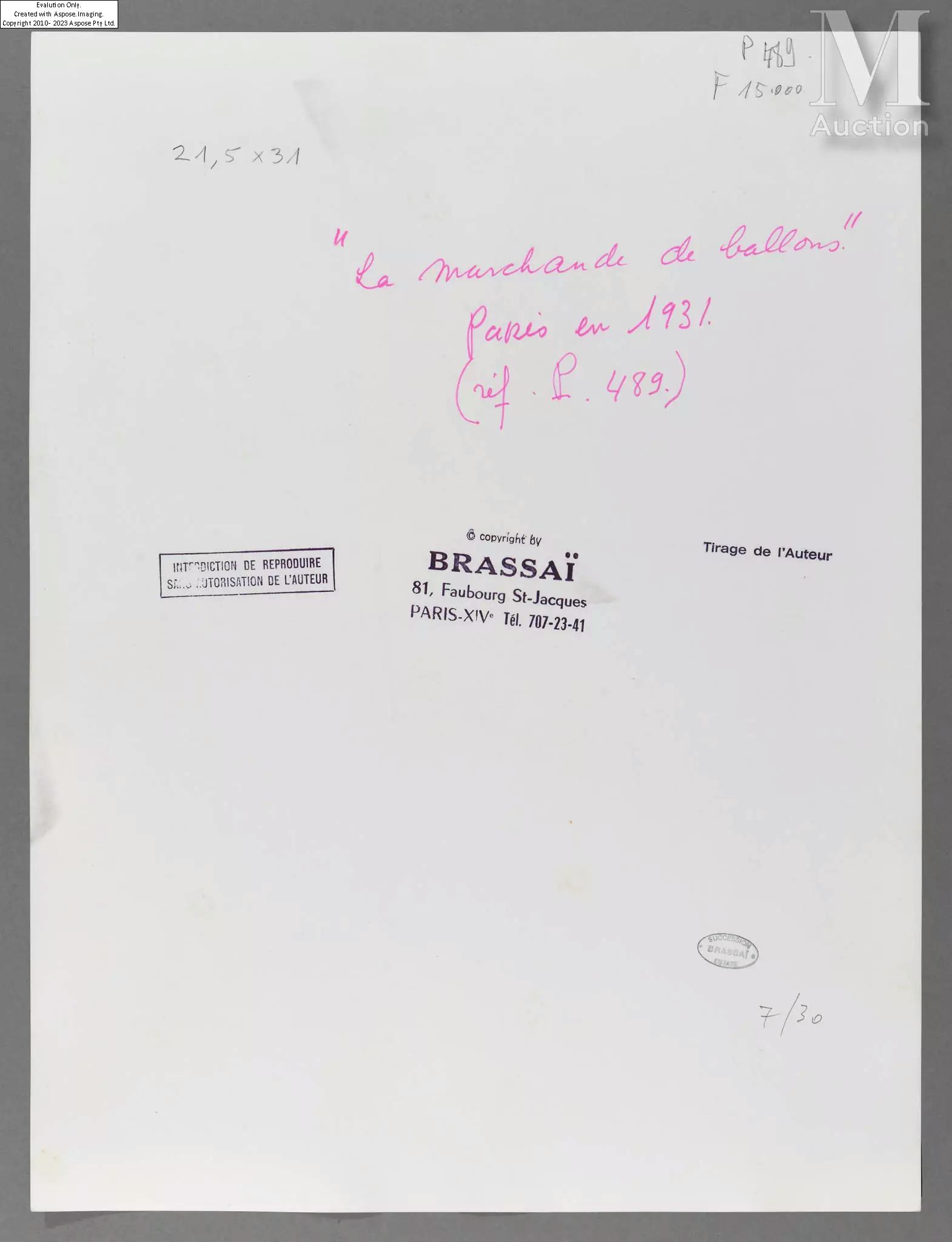 Brassaï | BRASSAÏ (Gyula Halász, dit) (1899-1984 (1931) | MutualArt