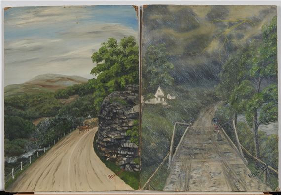 Patsy Santo | A Pair of Paintings of Rural Roads | MutualArt
