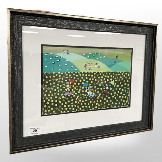 Gordon Barker | Figures in the countryside | MutualArt