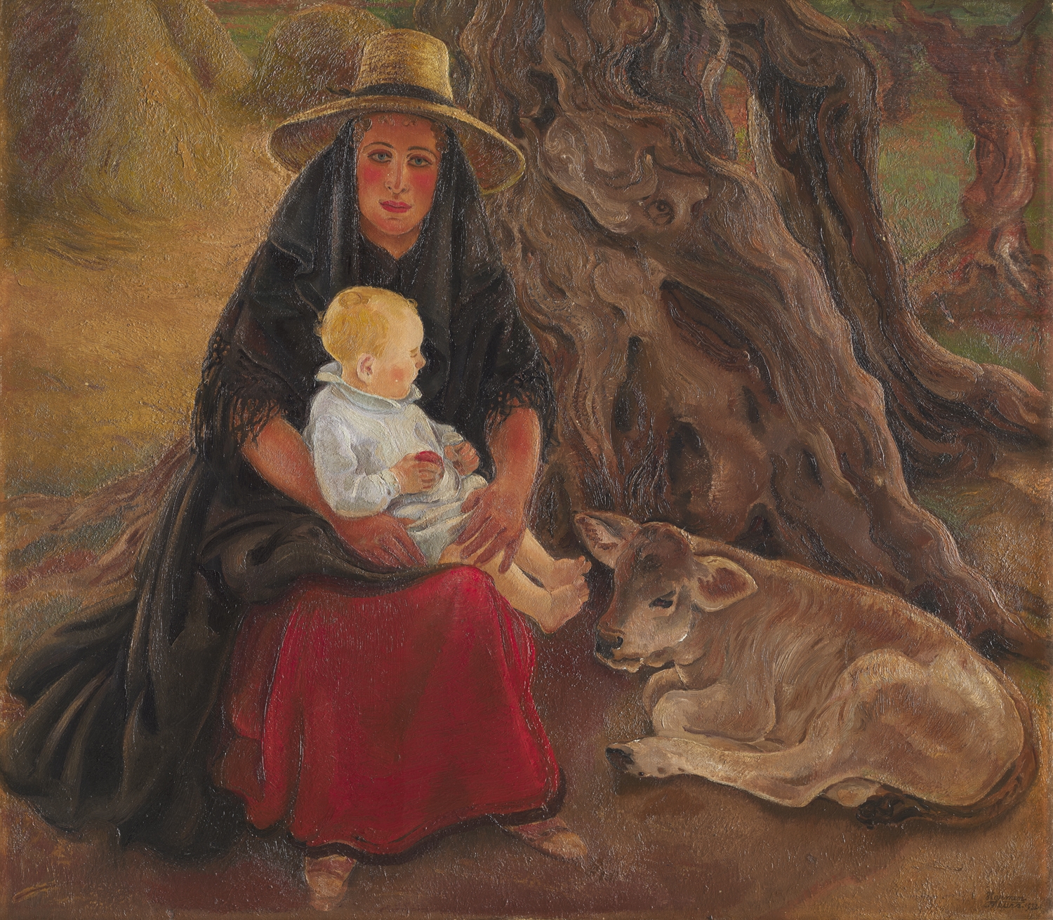 Harmen Hermanus Meurs | Hirtin mit Kind (1932) | MutualArt